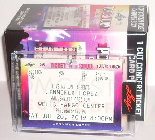 2022 Leaf Pop Century Cut Concert Ticket To The Show Jennifer Lopez J ...
