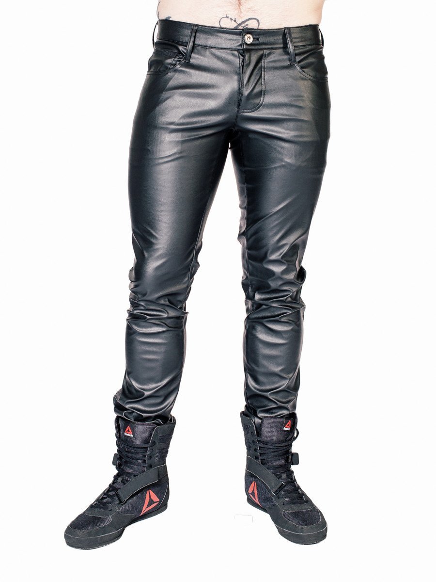 HORSE HORN EVIL GOTHIC PVC VINYL MATTE VEGI LEATHER ROCKER SKINNY JEANS ...