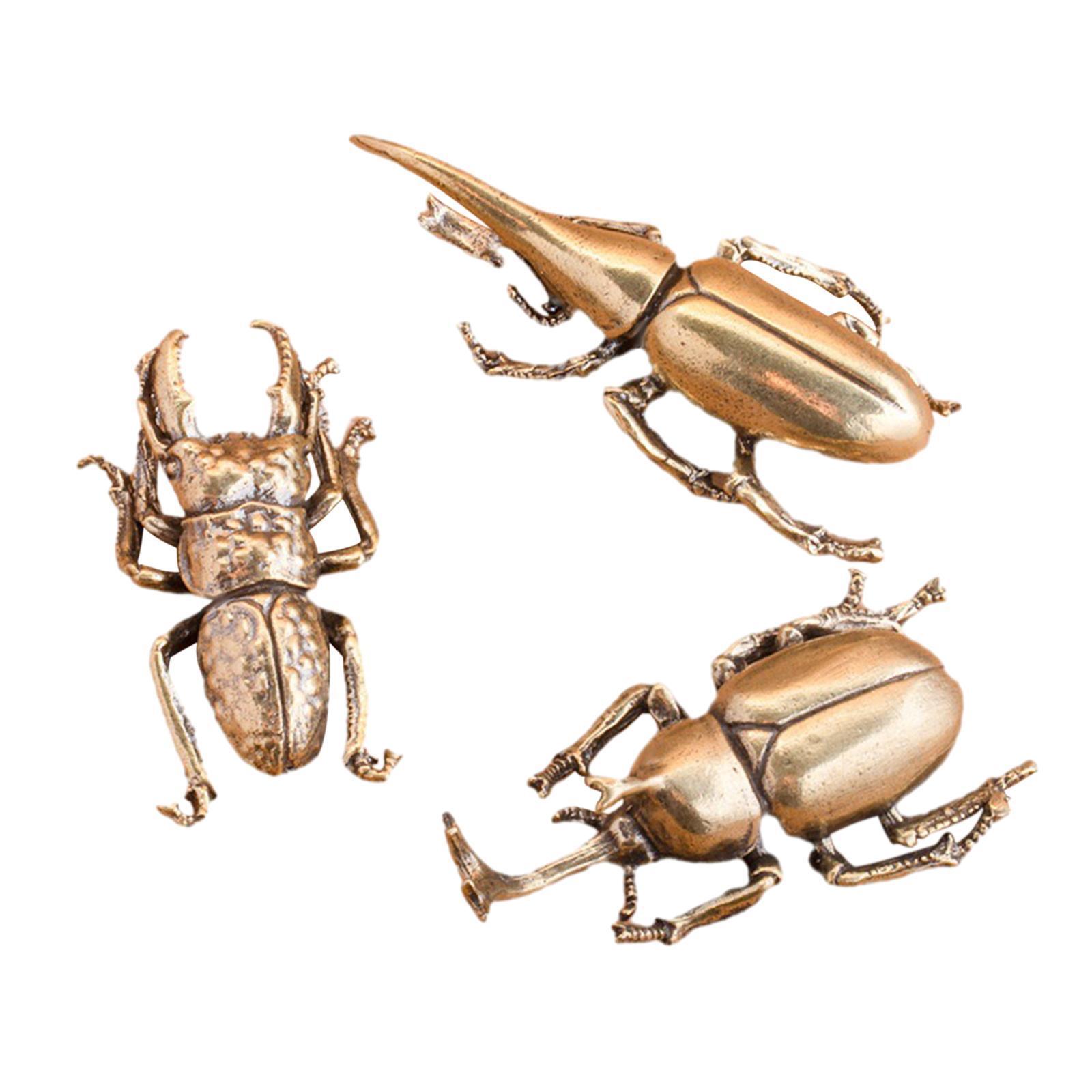 Brass Scarab Statue Mini Tea Pet Figurine Decoration Adorable DIY ...