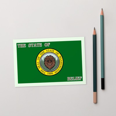 "Washington Sasquatch Flag" Postcard Bigfoot PNW Cryptid Belief | eBay