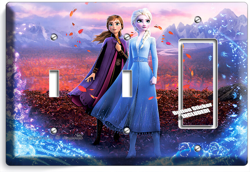 FROZEN PRINCESS ANNA AND ELSA SISTERS LIGHT SWITCH OUTLET WALL PLATES ...