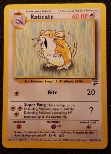 Raticate Pokemom Base Set 2 #58/130 BRAND NEW | eBay