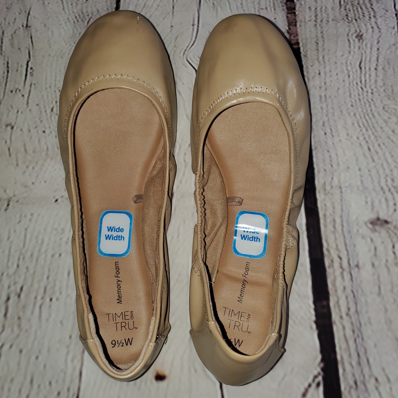 Time & Tru Cream Colored Flats ballerina size 9.5 W | eBay