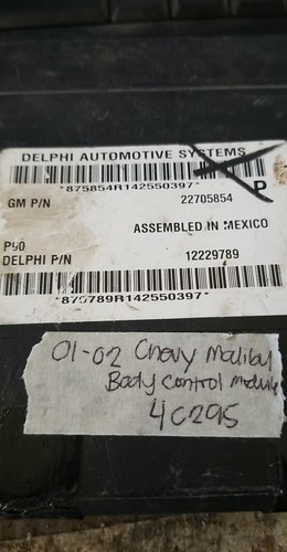 22705854 Chevy Malibu 2001-2002 bcm body control module | eBay