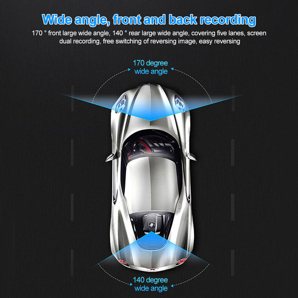 1080P HD Rearview Mirror Car DVR Dual Dash Cam Camera Front Rear Video ...