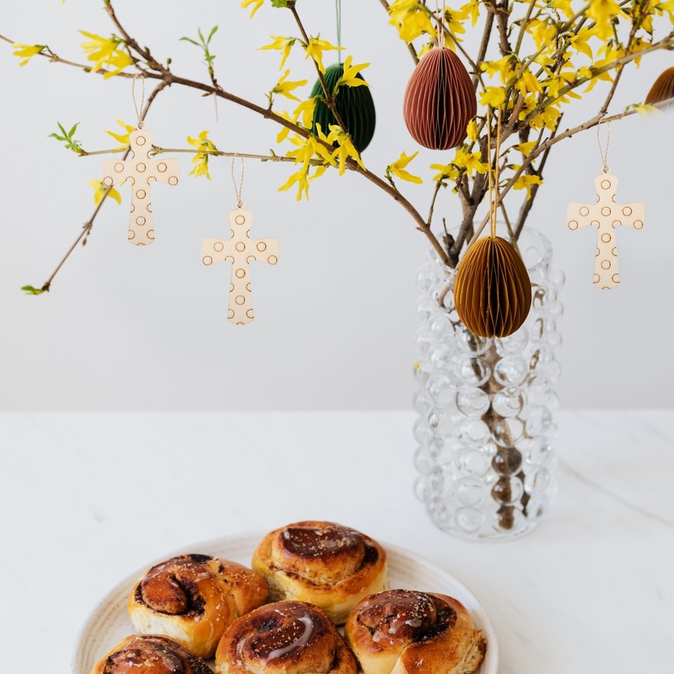 10 Pcs Wood Sign Wooden Board Diy Handmade Graffiti Toys Cross Shaped ...