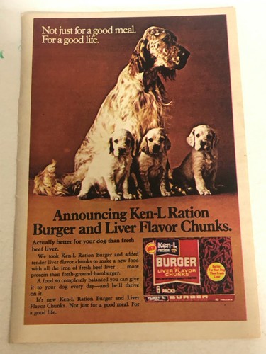 1976 Ken-L Ration Burger Dog Food Vintage Print Ad Advertisement pa50 ...