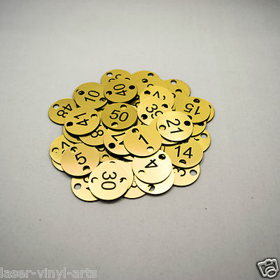 50 x 3cm 2 holes Engraved Number Discs, Table, Tags, Locker, Pub ...
