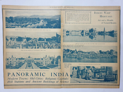 India 1931 Print PANORAMIC INDIA MODERN TOWNS OLD CITIES 23in x 16in | eBay