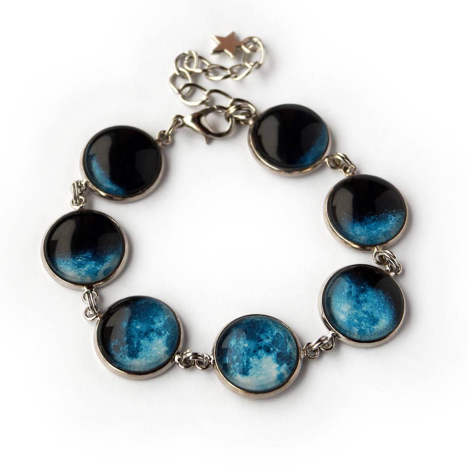 Blue Moon Phase Bracelet Handmade Astronomy gift for wife Luna Jewelry ...