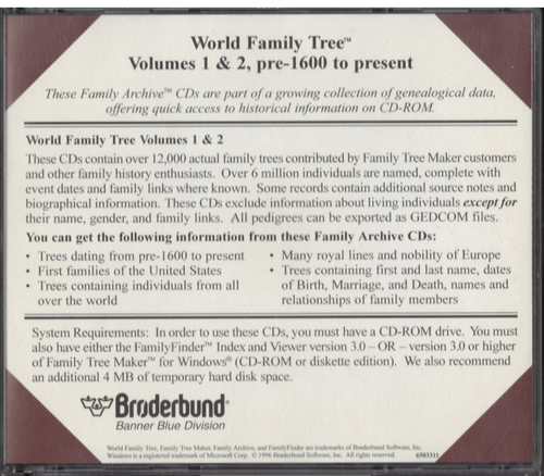 Family Tree Maker's - BUNDLE: CD110 (2CDs), CD 701, CD702 | eBay