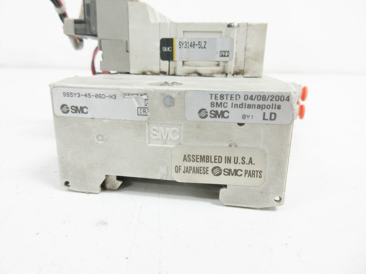 SMC Ss5y3-45-06d-n3 Manifold Sy3000 & 8x Sy3140-5lz Solenoid Valve Air ...