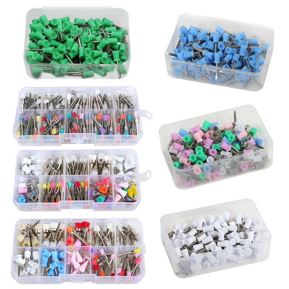 100/200pcs Dental Latch type Rubber Polishing Cups Brushes Tooth Prophy ...