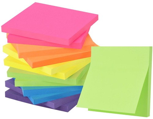 (12 Pack) Sticky Notes 3x3 Inches, Neon Color Self-Stick Note Pads ...