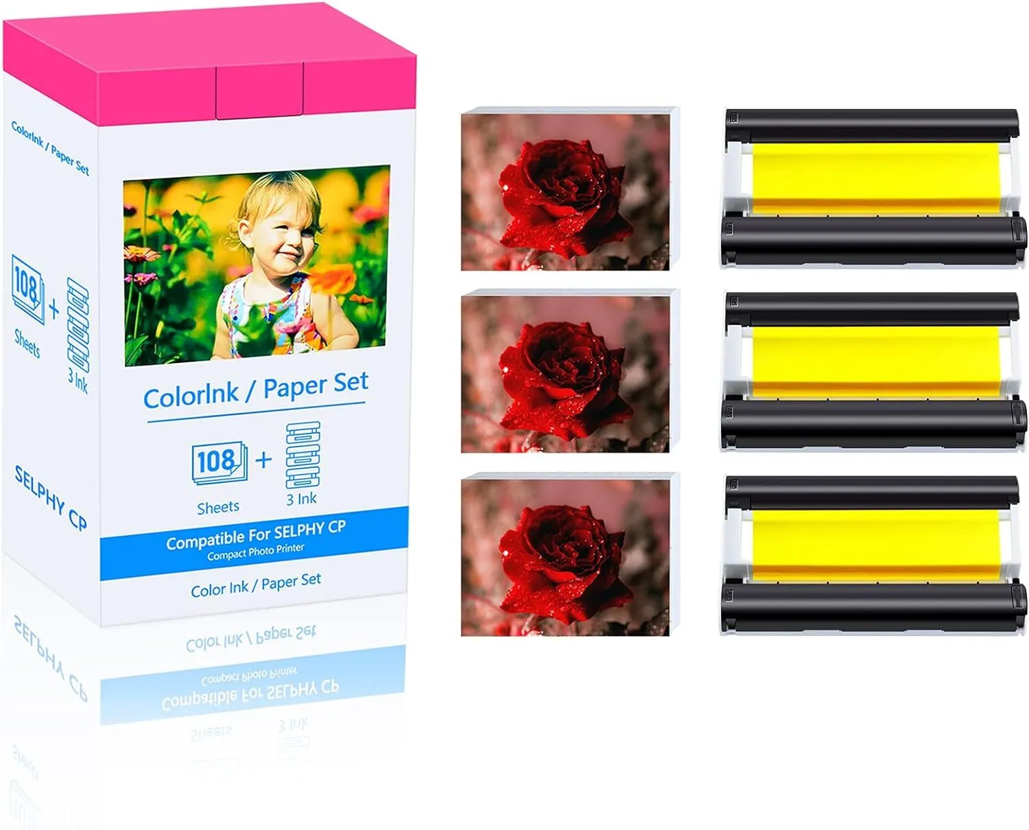 Canon KP-108IN Ink and 108 Photo Paper for Selphy CP1000 CP1200 CP1300 ...