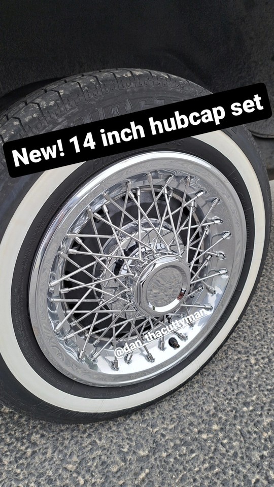 NOS GM Wire Wheel Covers Monte Hubcaps 14 Inch set of 4 Regal Cutlass G ...