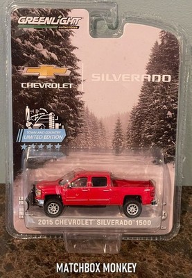 2015 Chevy Silverado 1500 LTZ Victory Red RARE HTF w/ Snow Plow Diorama ...