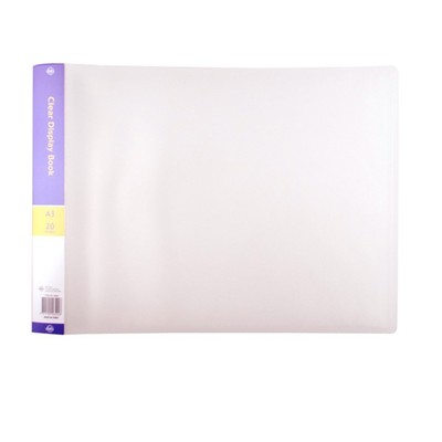 A3 Display Book Folder Art Diary 20 Pockets Landscape Short Edge Clear ...