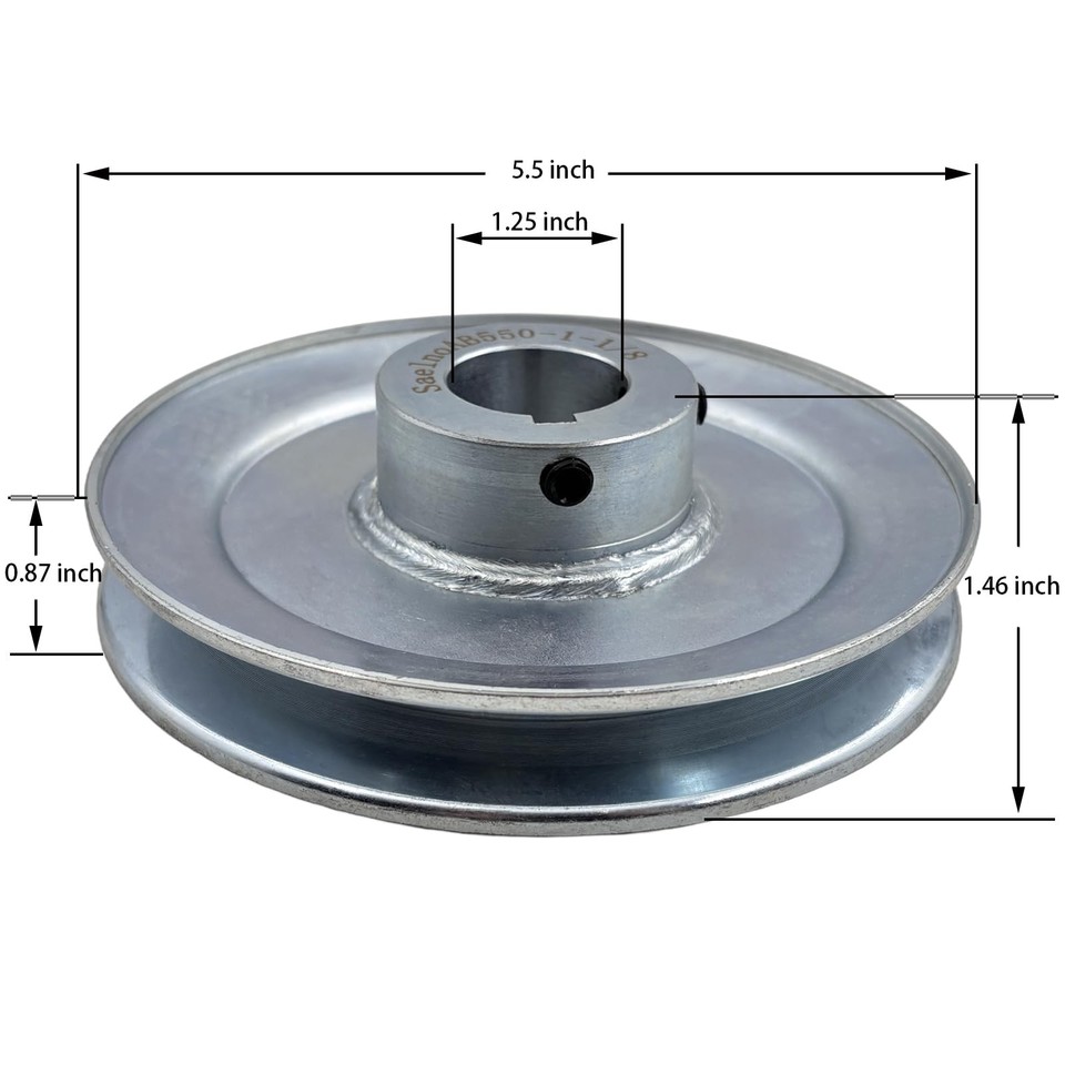 AB550-1-1/8 Single Groove Web Sheaves,5.5" OD 1 1/8 inch bore v Belt ...