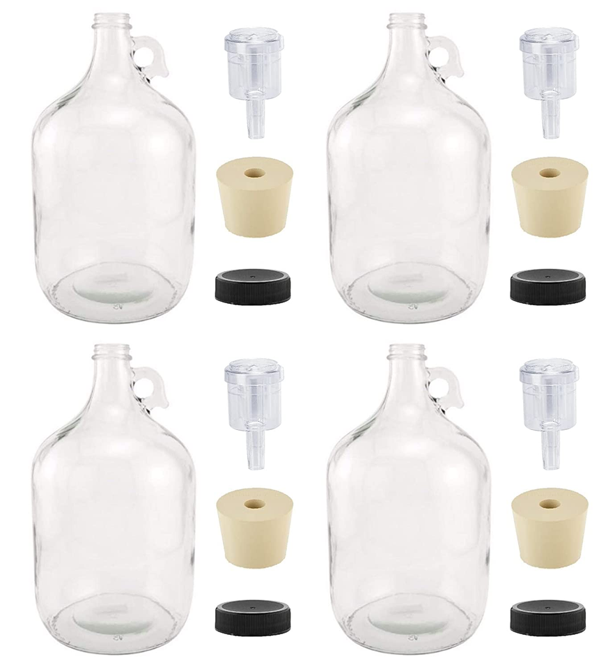 1 Gallon Glass Fermenting Jug with Handle, 6.5 Rubber Stop | eBay
