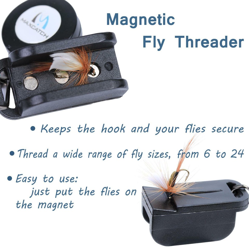 Maxcatch Fly Fishing Magnetic Tippet Threader with Zinger Retractor | eBay