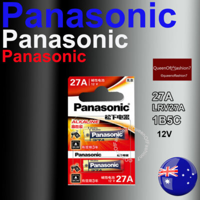 2 x 27A Panasonic 12V 27A/A27 Battery Batteries Garage Car Remote Alarm ...