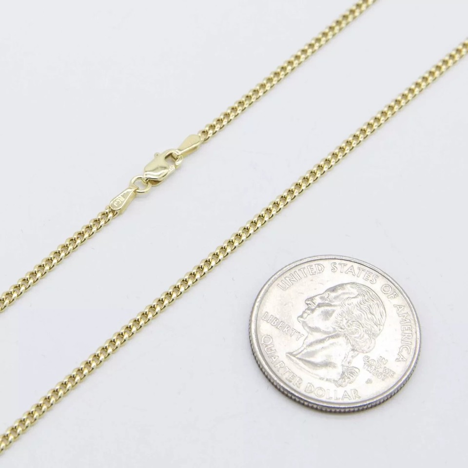 2mm Miami Cuban Royal Link Necklace Chain Real 10K Yellow Gold All ...