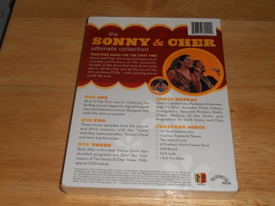 Sonny & Cher The Ultimate Collection 3 DVD Boxed Set, +9 Hours, TV ...