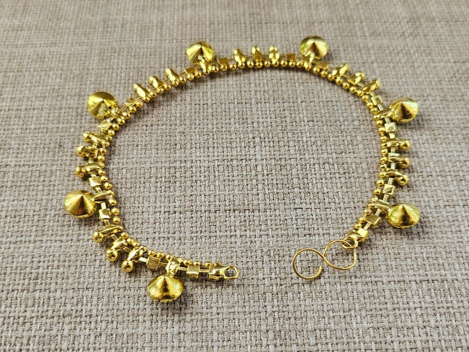 Fashion Jewelry Anklet Gold Tone Bracelet Crystal Accent Fancy Wrist ...