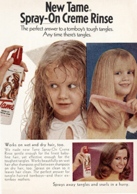 1972 Tame: Spray On Creme Rinse Vintage Print Ad | eBay