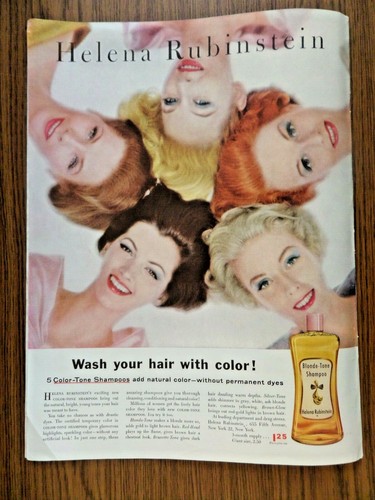 1957 Helena Rubinstein Blonde-Tone Shampoo Ad Wash Your Hair with Color ...