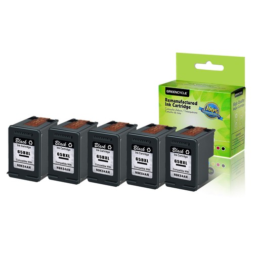 Greencycle 5PK 65XL Black ink Cartridge For HP DeskJet 2630 2632 2633 ...