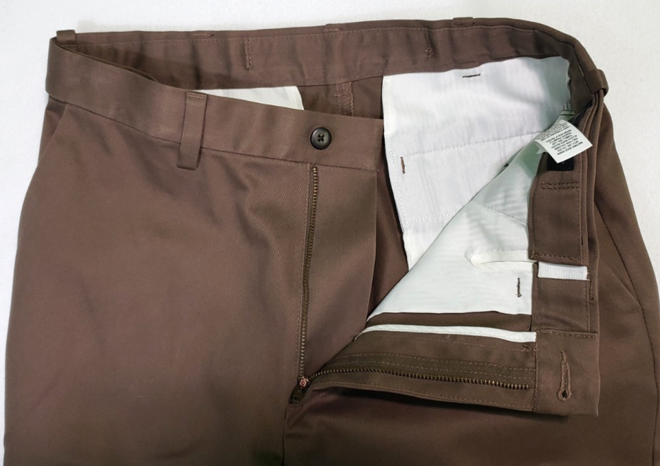 David Taylor Collection Men's Cotton Pants Brown Comfort Waist 30 ...