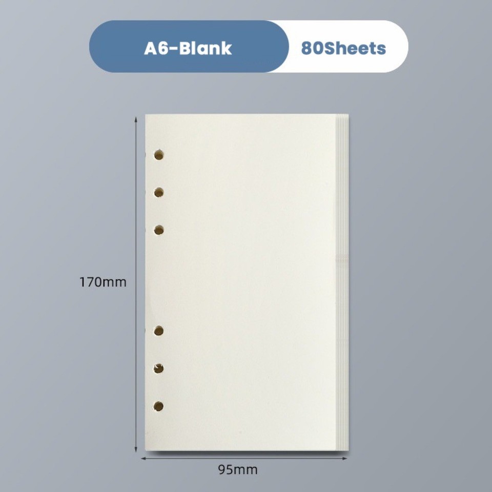 80Sheets A5/A6/A7 Notebook Refill Paper 6-hole Binder Inner Page Gift ...