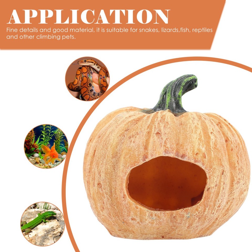 Aquarium Pumpkin Fish Tank Landscaping Prop Resin Craft Pumpkin ...