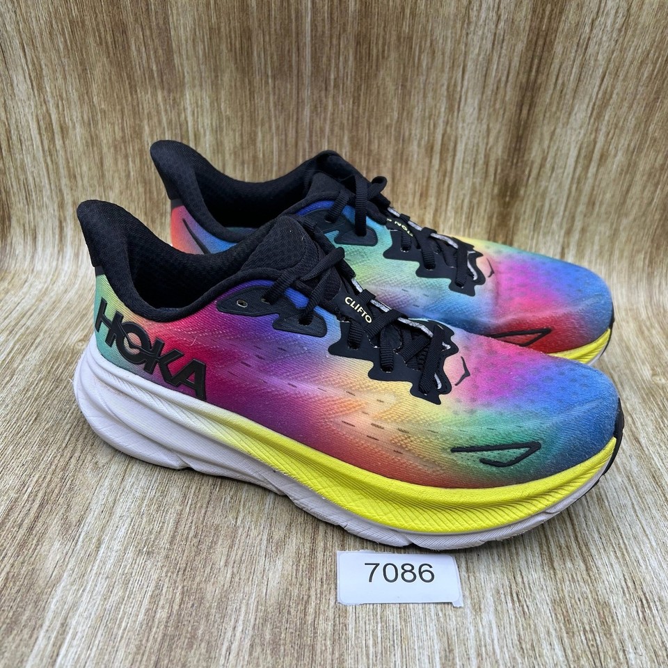 Hoka One One Clifton 9 Women's Size 8.5 B Rainbow Tie Dye Running Shoes ...