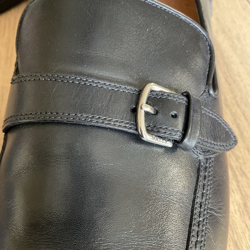 Men’s Bally Lavoli Black Leather Slip On Buckle Loafers Size 8D | eBay