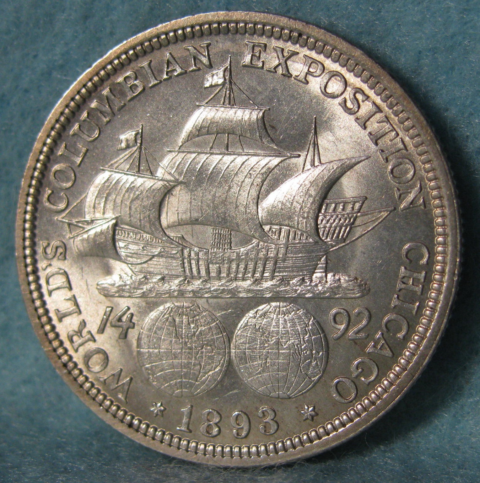 1893 Columbian Expo Commemorative Silver Half Dollar Uncirculated US ...