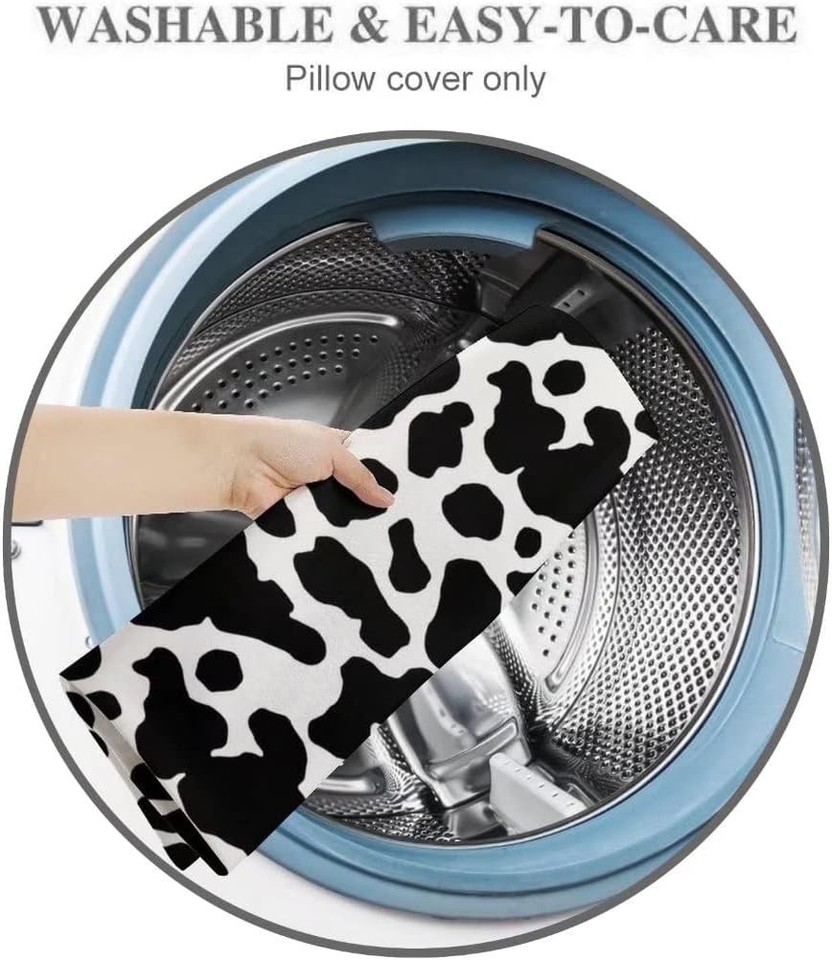 20"x54" Black and White Cow Print Body Pillow Cover 20x54, Pillowcase ...