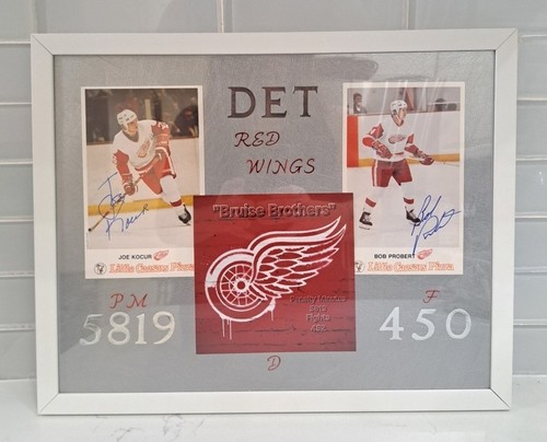 BOB PROBERT & JOE KOCUR Signed Framed "Bruise Brothers" 1987-88 Red ...