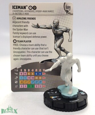 Heroclix Spider-Verse set Iceman #004 Common figure w/card! | eBay