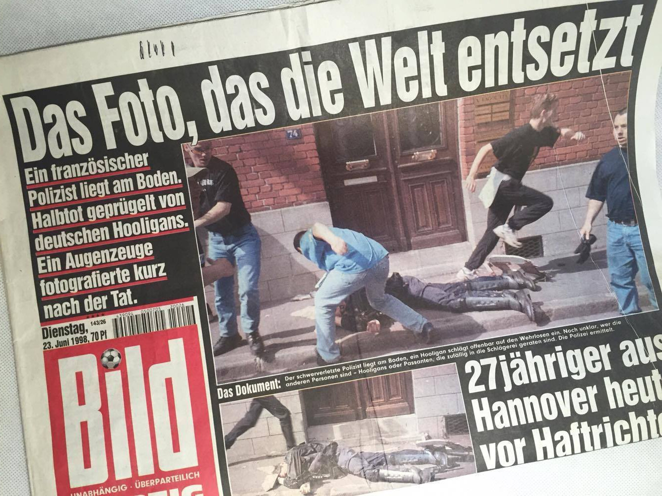 Bildzeitung vom 23.06.1998 * 19. 20. 21. 20. Geburtstag Geschenk * WM ...