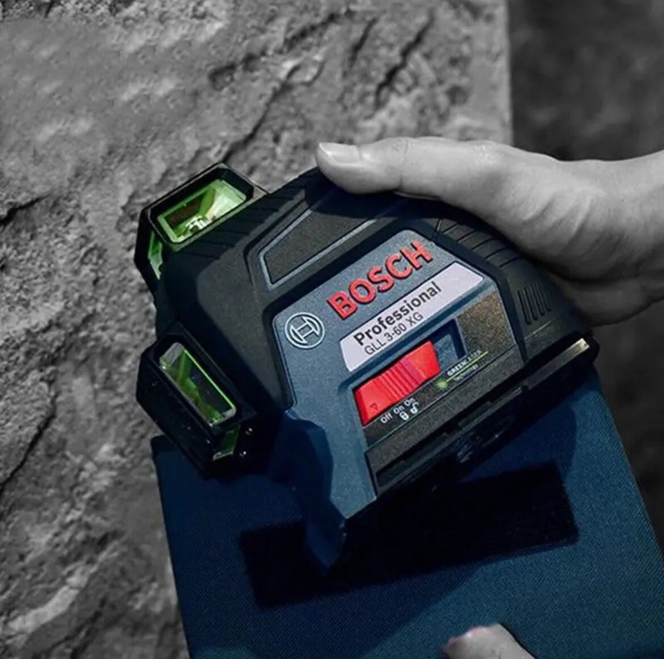 Bosch Laser Level GLL3-60XG 3 X 360 Degree Green Light 12 Line Level ...