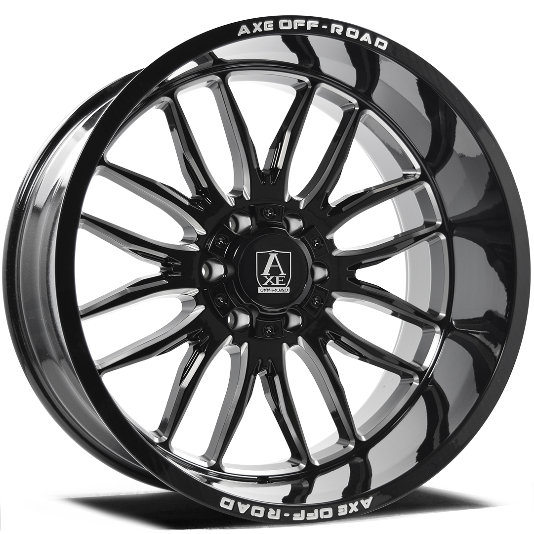 22 inch 22x12 AXE OFFROAD HADES BLACK MILLED wheels rims 6x5.5 6x139.7 ...
