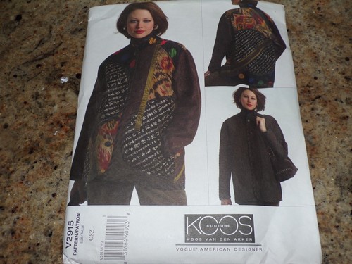 🌸 VOGUE AMERICAN DESIGNER #V2915 - KOOS COUTURE - LADIES JACKET PATTERN ...