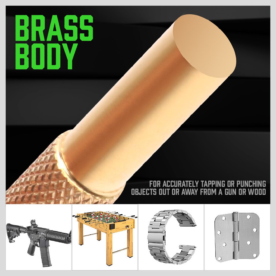 8 Pieces Brass Drive Pin Punches Set Gunsmith Drift Pin Jeweler Roll Up ...