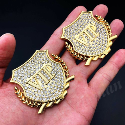 2X Metal Chrome Diamond Vip Jdm Jp Car Window Emblem Luxury Badge ...