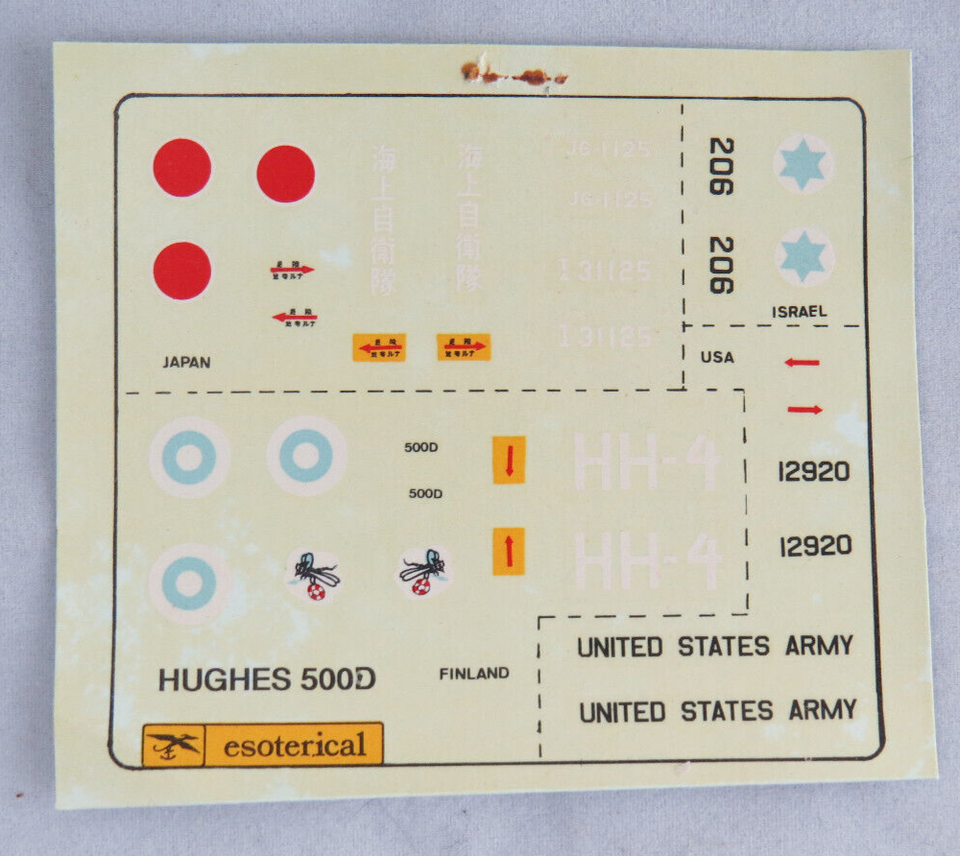 Esoteric Models HUGHES 500D Helicopter NAV-3 1/72 Resin Viet Nam ...