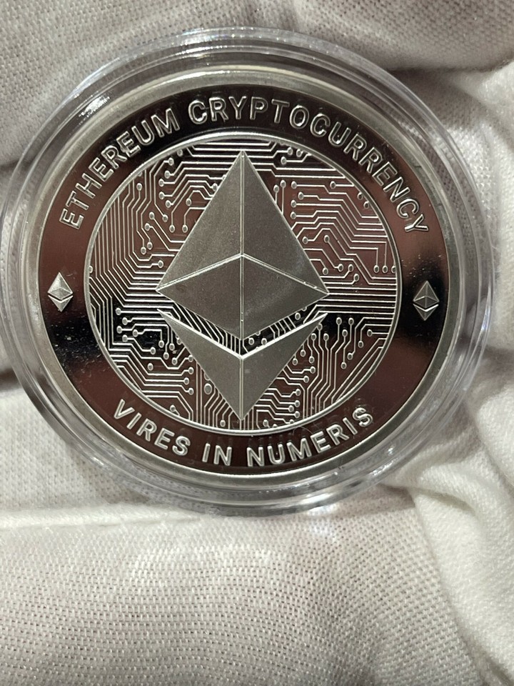 ETHEREUM Cryptocurrency Pure .999 Fine Silver Round ETH IN CAPSULE ...