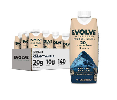 Evolve Plant Based Protein Shake Vanilla Bean 20g Vegan Protein Dairy ...